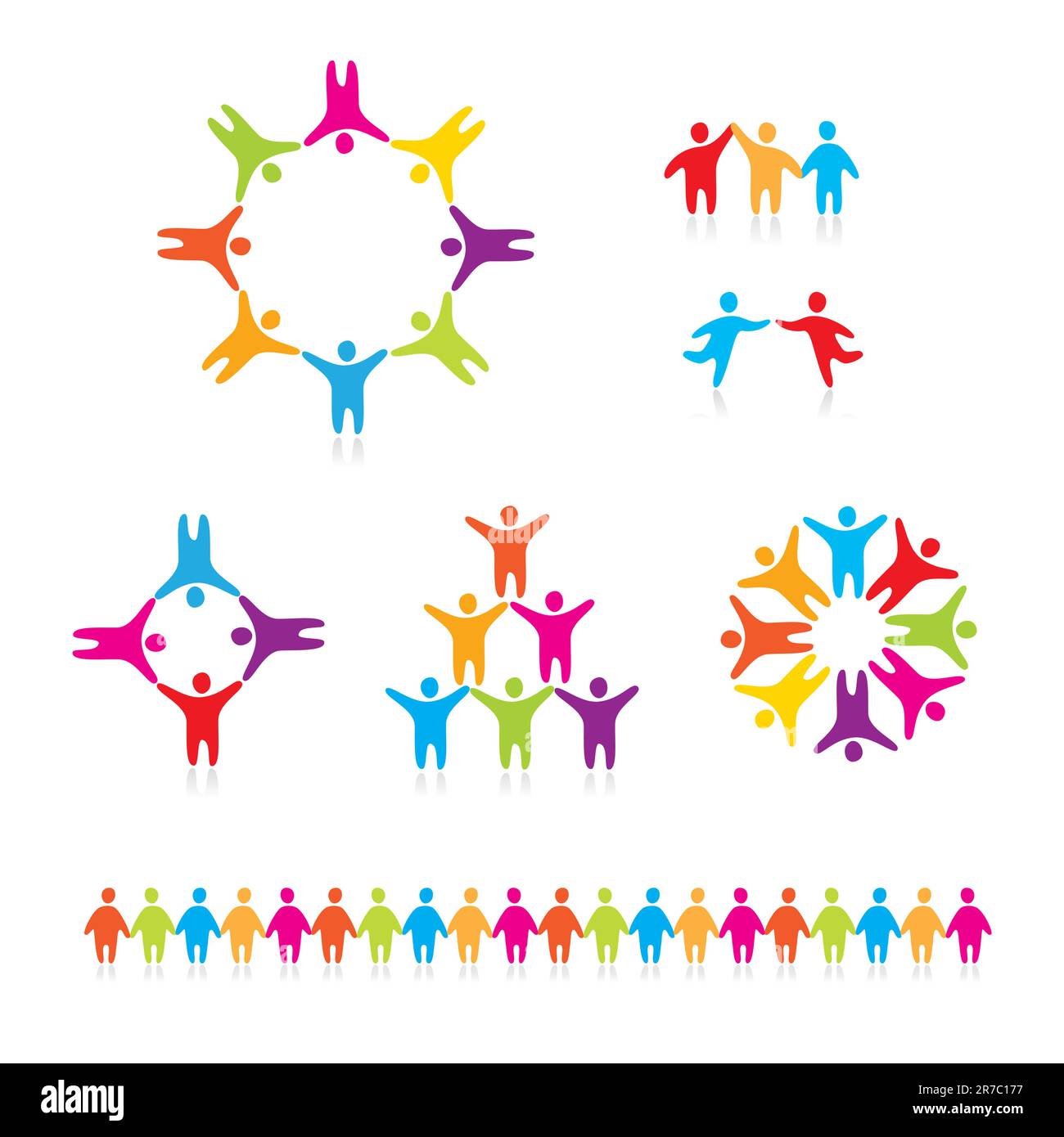 People Connected Symbols. A collection of people icons Stock Vector ...