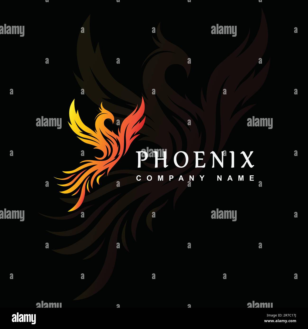 Fire phoenix mascot logo design illustrations Stock Vector Image & Art ...