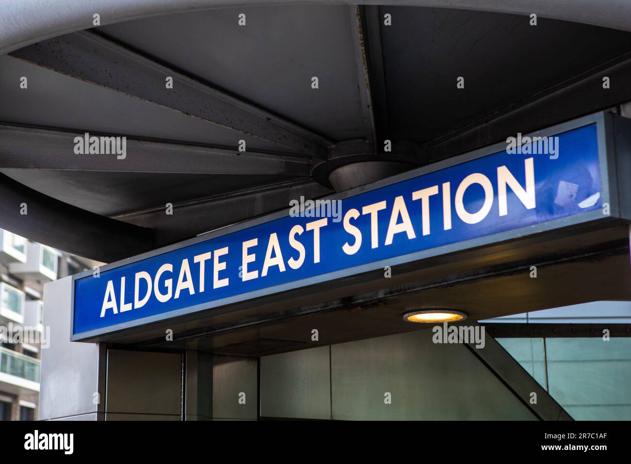 London, UK - March 2nd 2023: Close-up of the sign above an entrance to ...