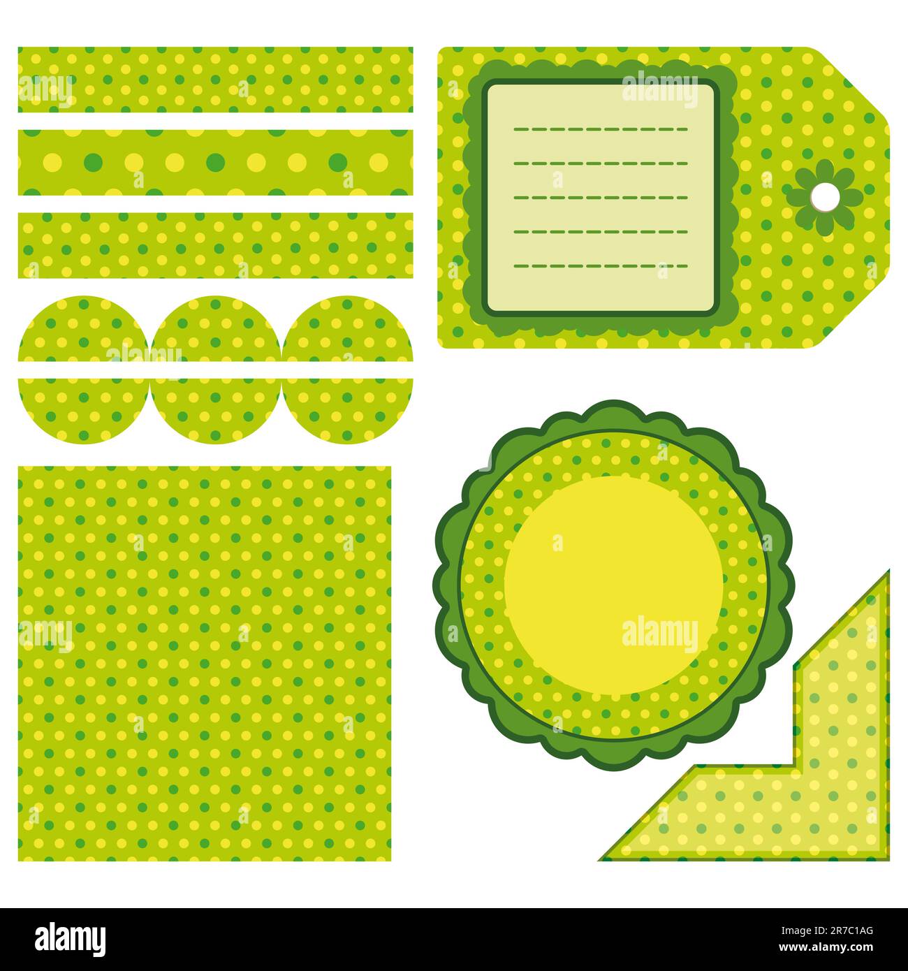 Easter set of green design elements - an illustration for your design ...