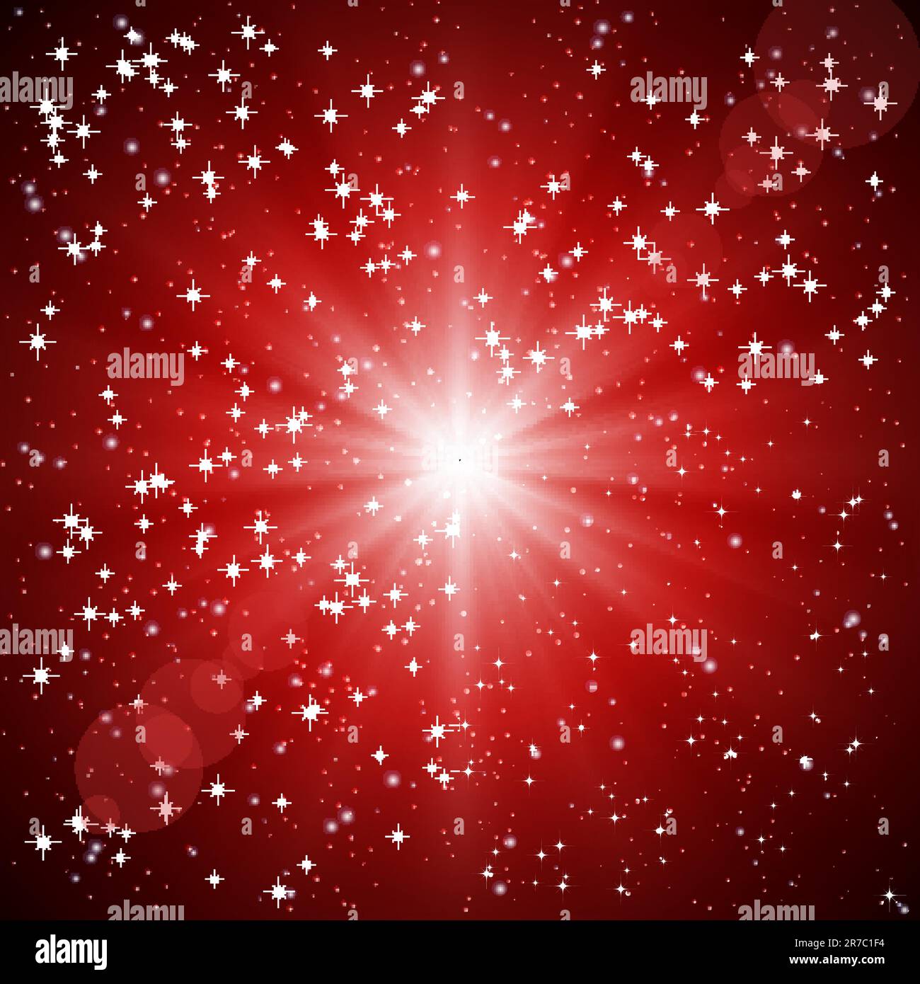 Abstract red background of luminous rays and stars Stock Vector Image ...