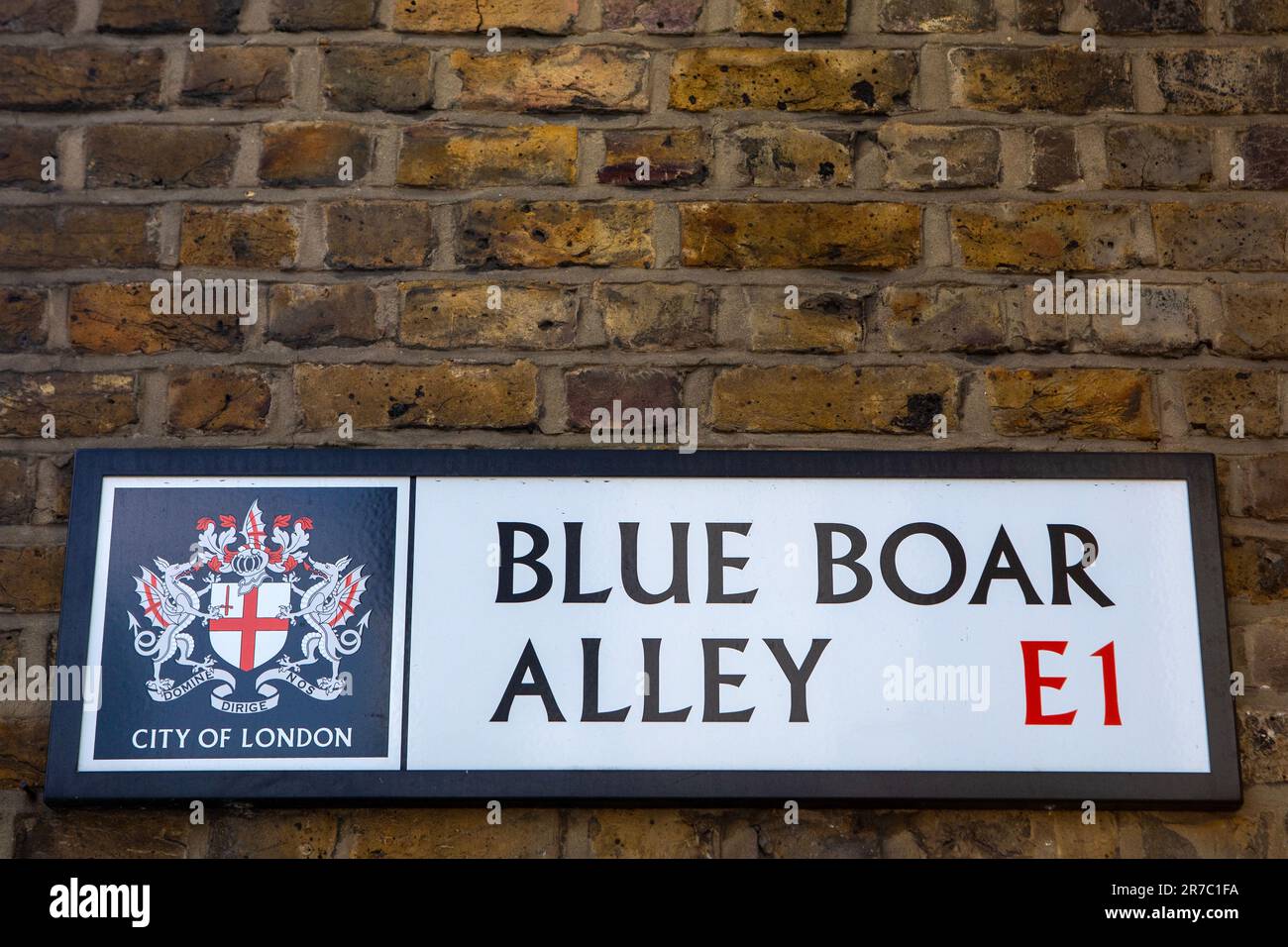 London, UK - March 2nd 2023: A street sign for Blue Boar Alley in the ...