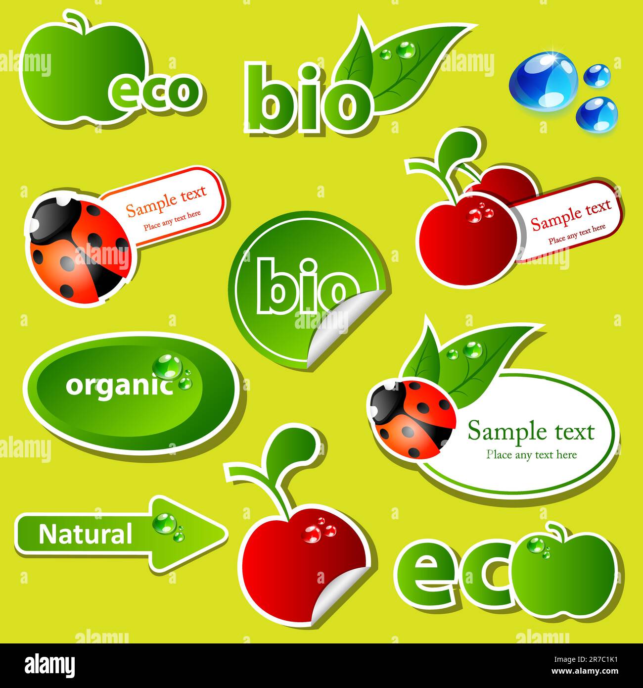 Vector set with different bio sticker patterns Stock Vector Image & Art ...