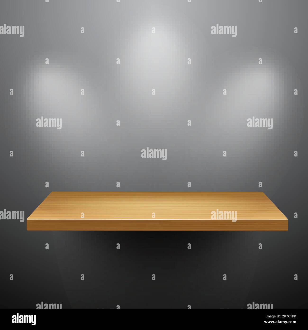 3d isolated Empty shelf for exhibit. Vector illustration Stock Vector ...