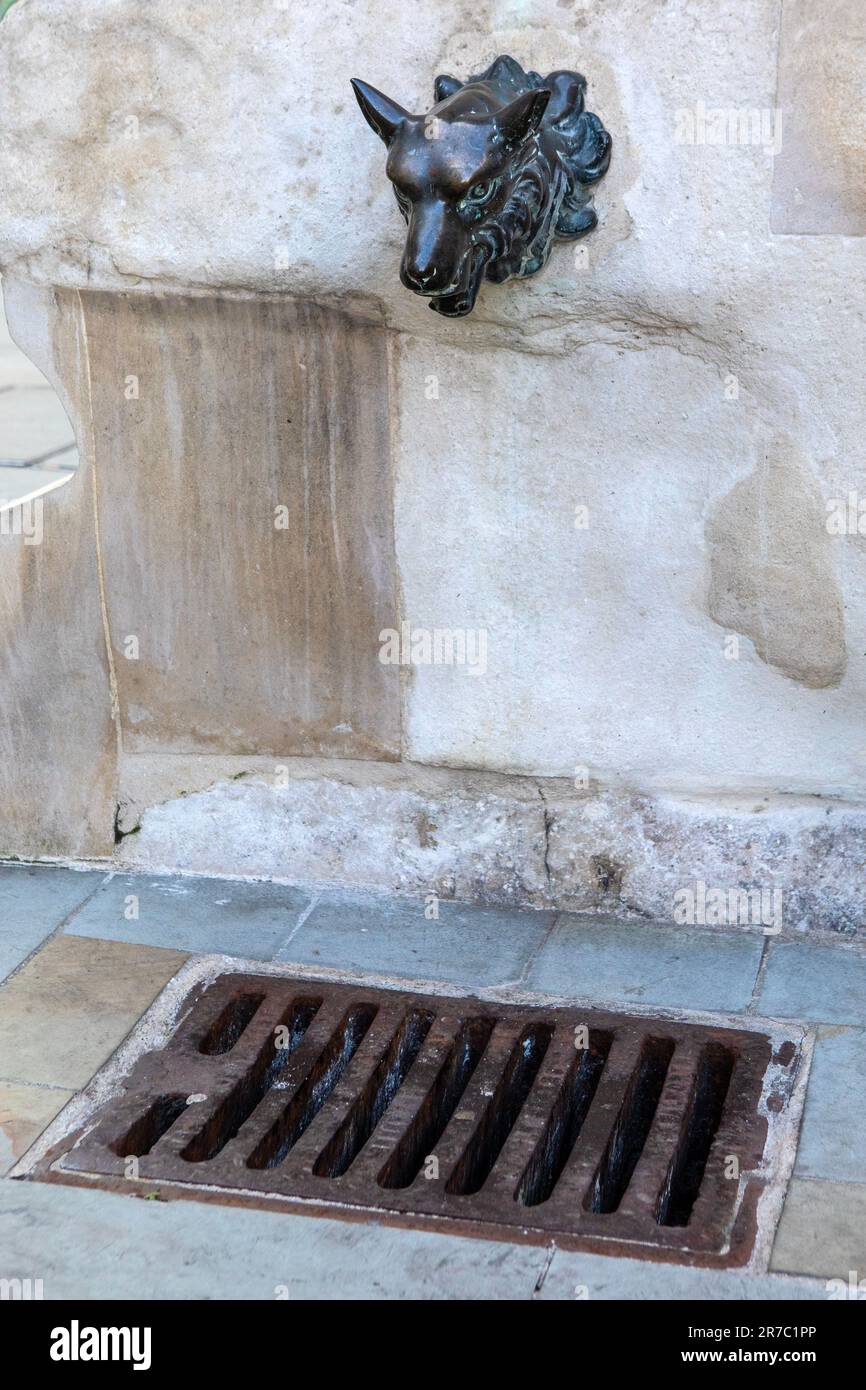 Detail of the historic Aldgate Pump, located in the Aldgate area of the ...