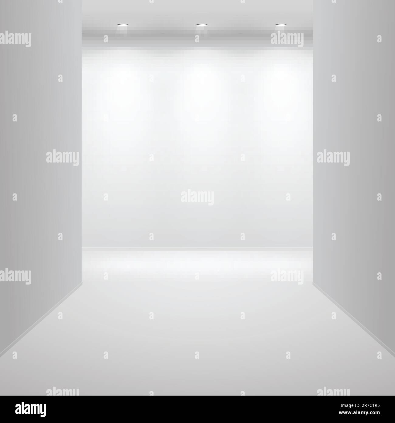 Gallery Interior with empty wall and lights Stock Vector Image & Art ...