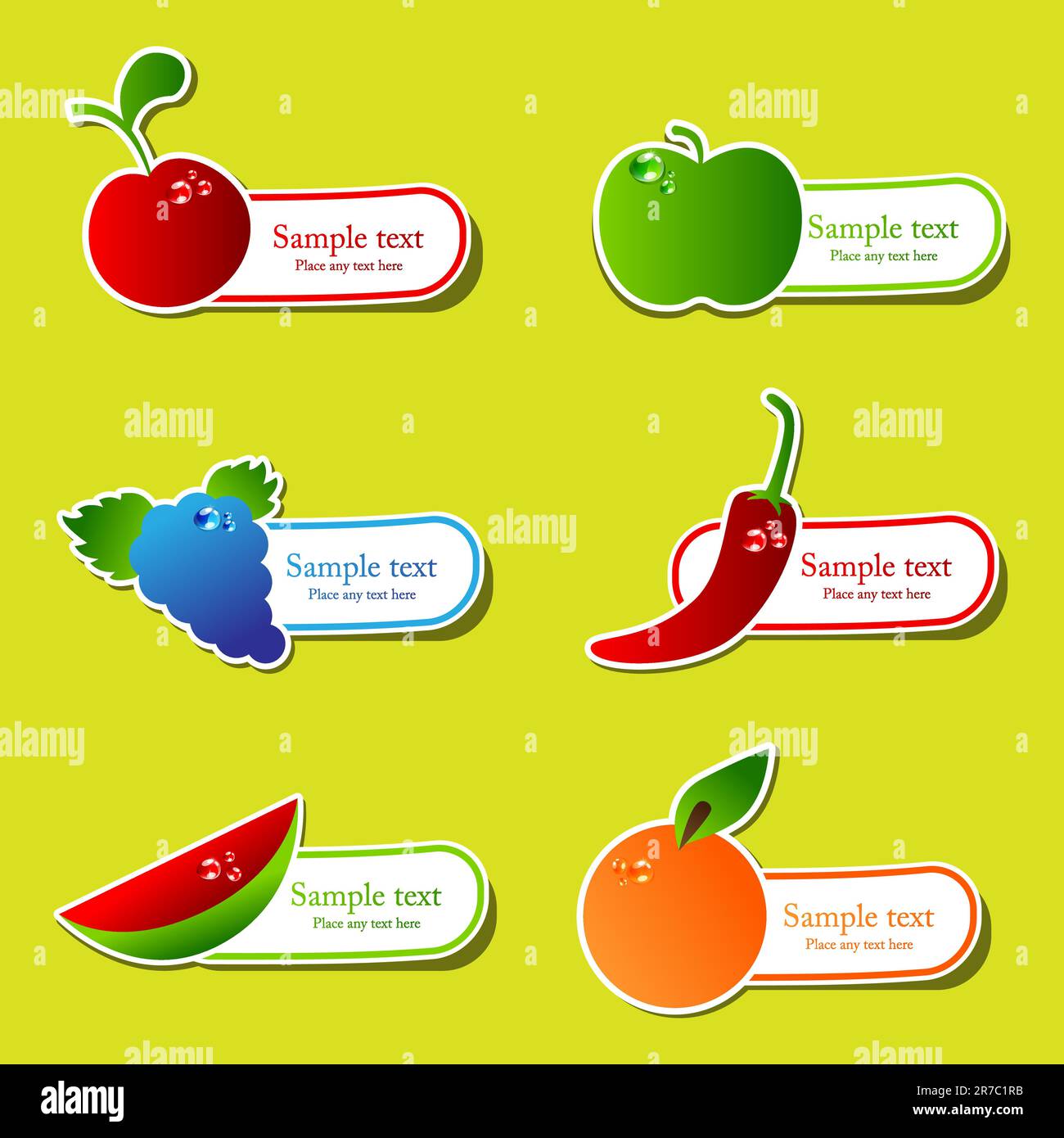Vector fruit sticker set Stock Vector Image & Art - Alamy