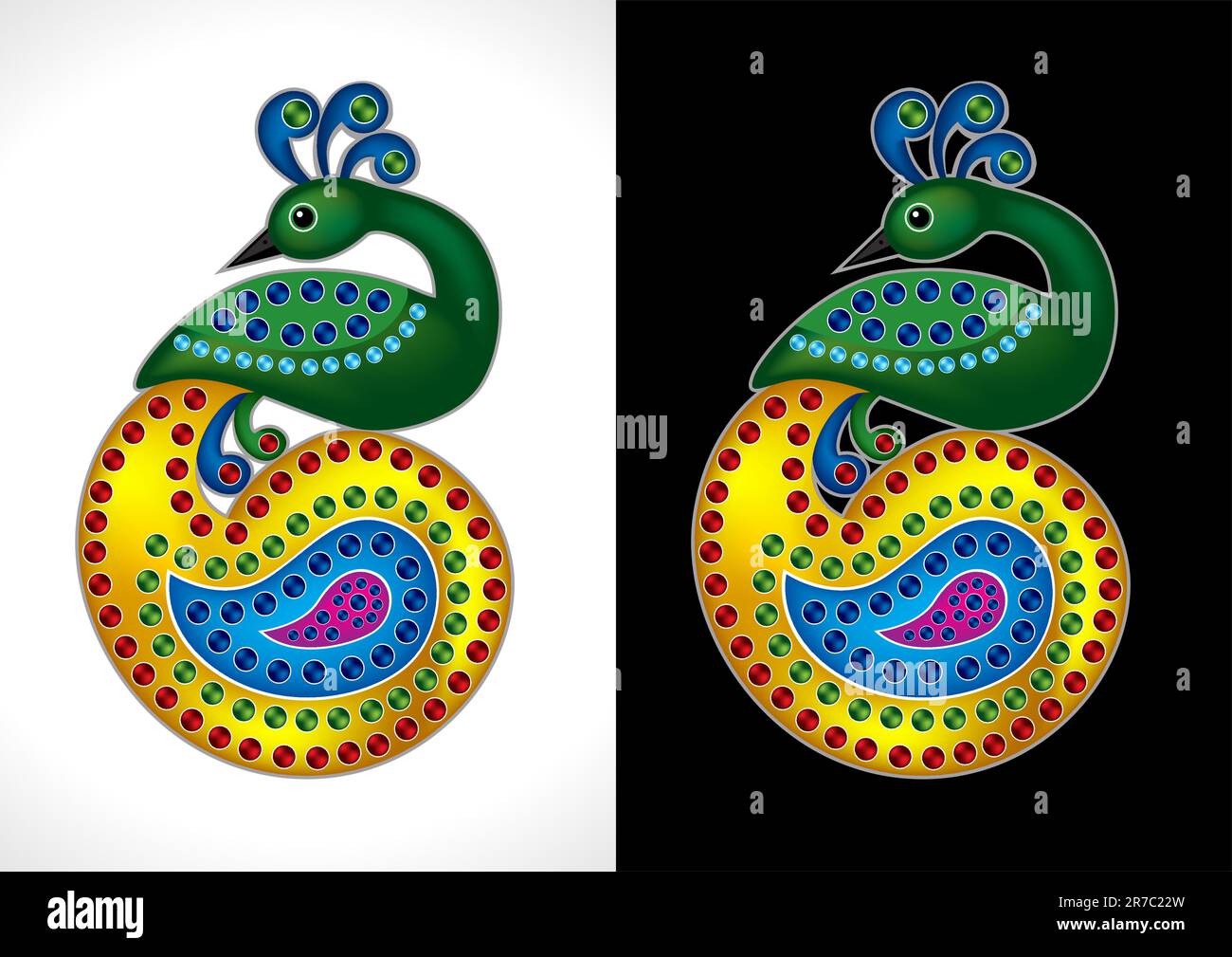 Beautiful and Colorful Peacock Vector Illustration Stock Vector Image ...