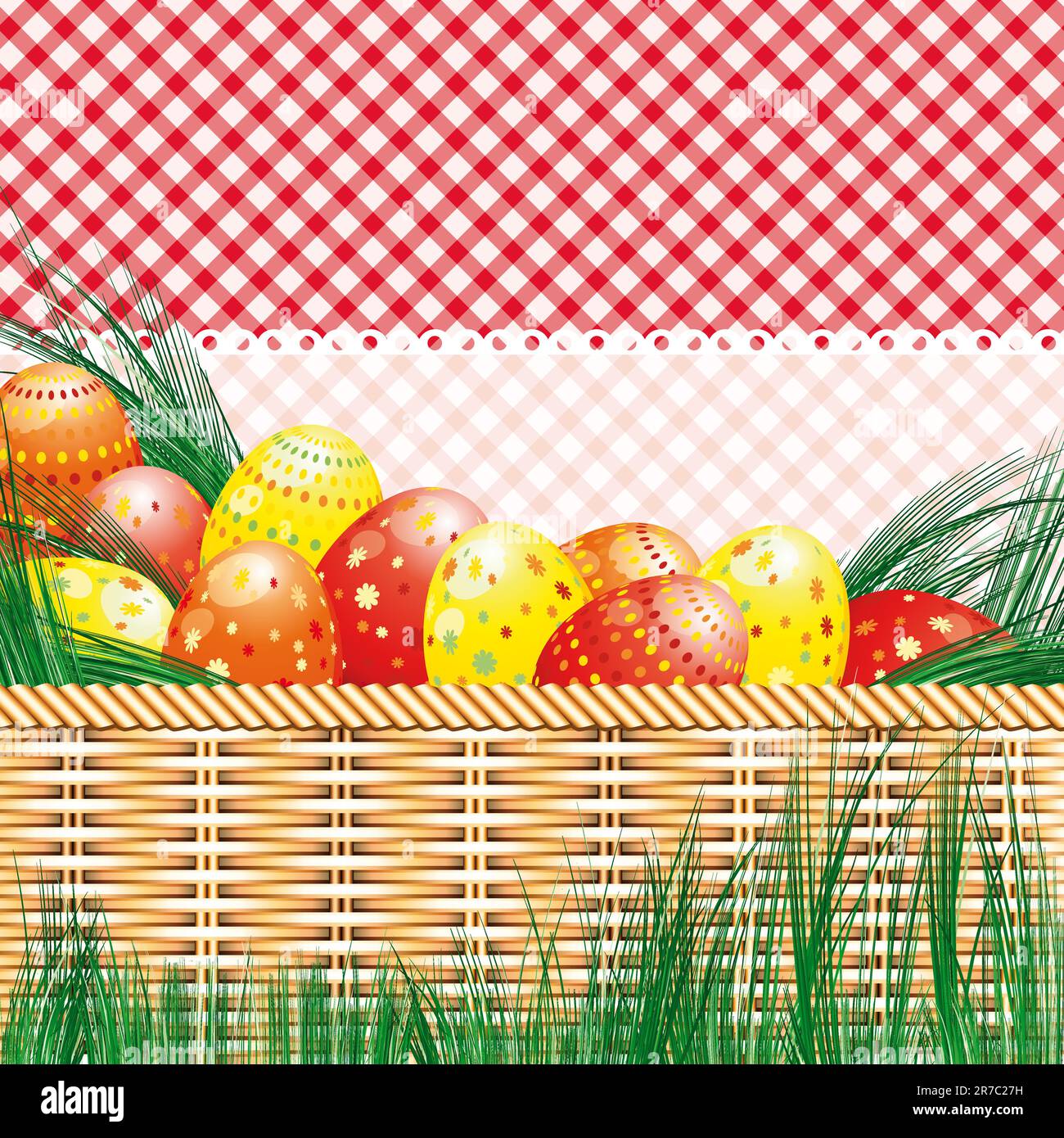 Easter background with eggs and picnic motives Stock Vector Image & Art ...