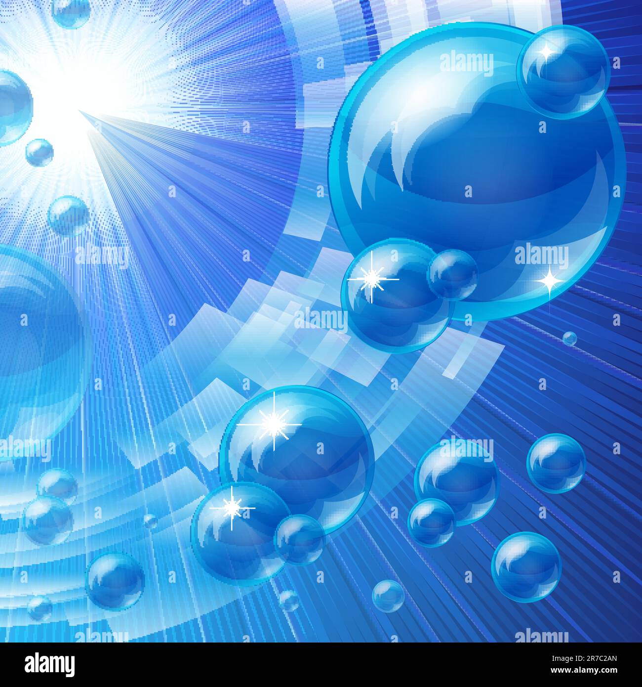 Blue bubbles background, vector image Stock Vector Image & Art - Alamy