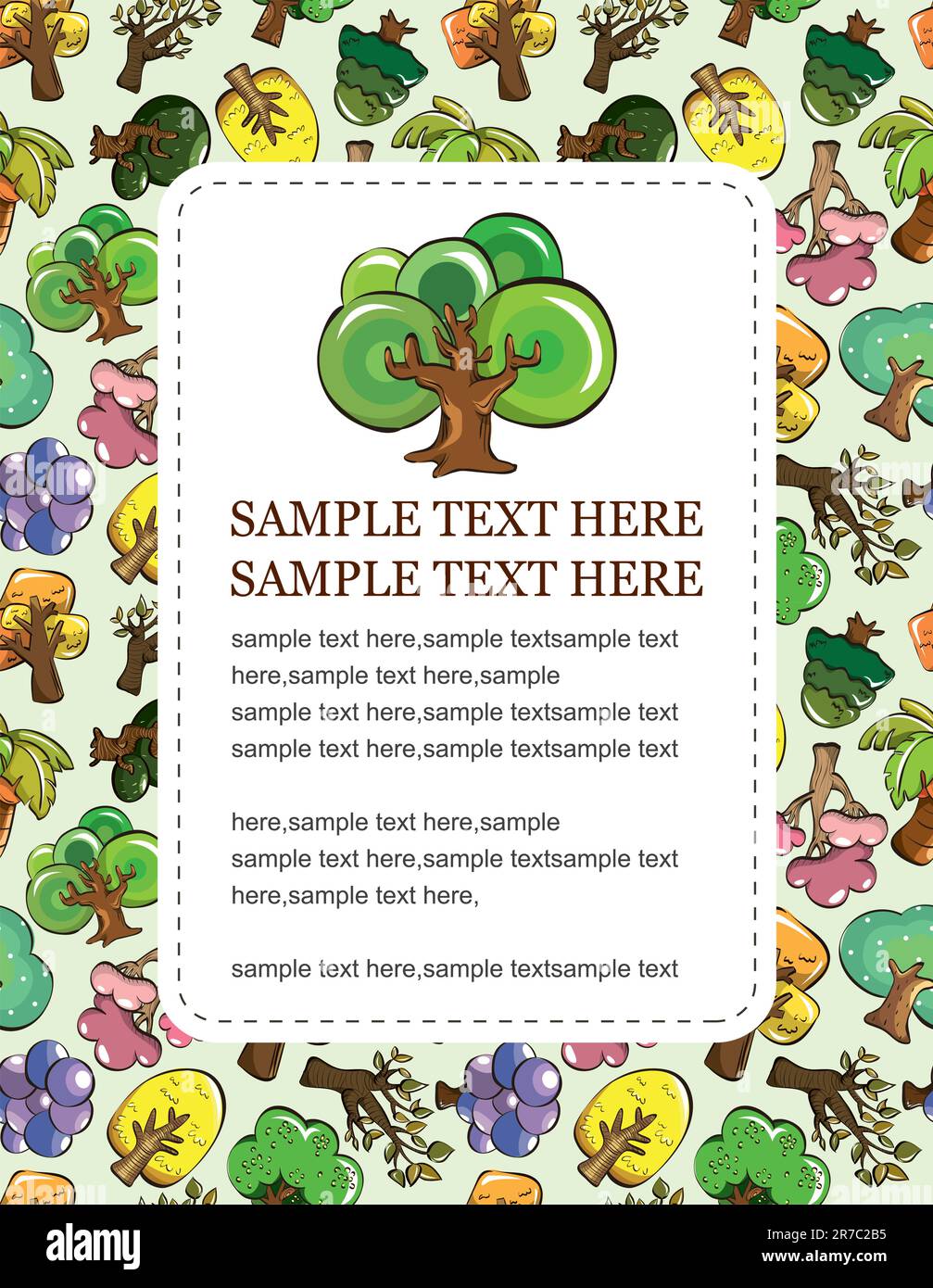 cartoon tree card Stock Vector Image & Art - Alamy