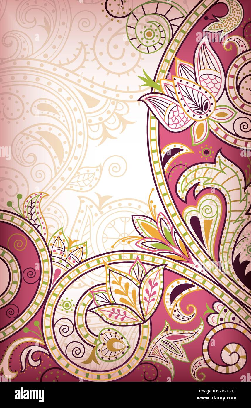 Illustration of abstract floral scrolls in asia style Stock Vector ...