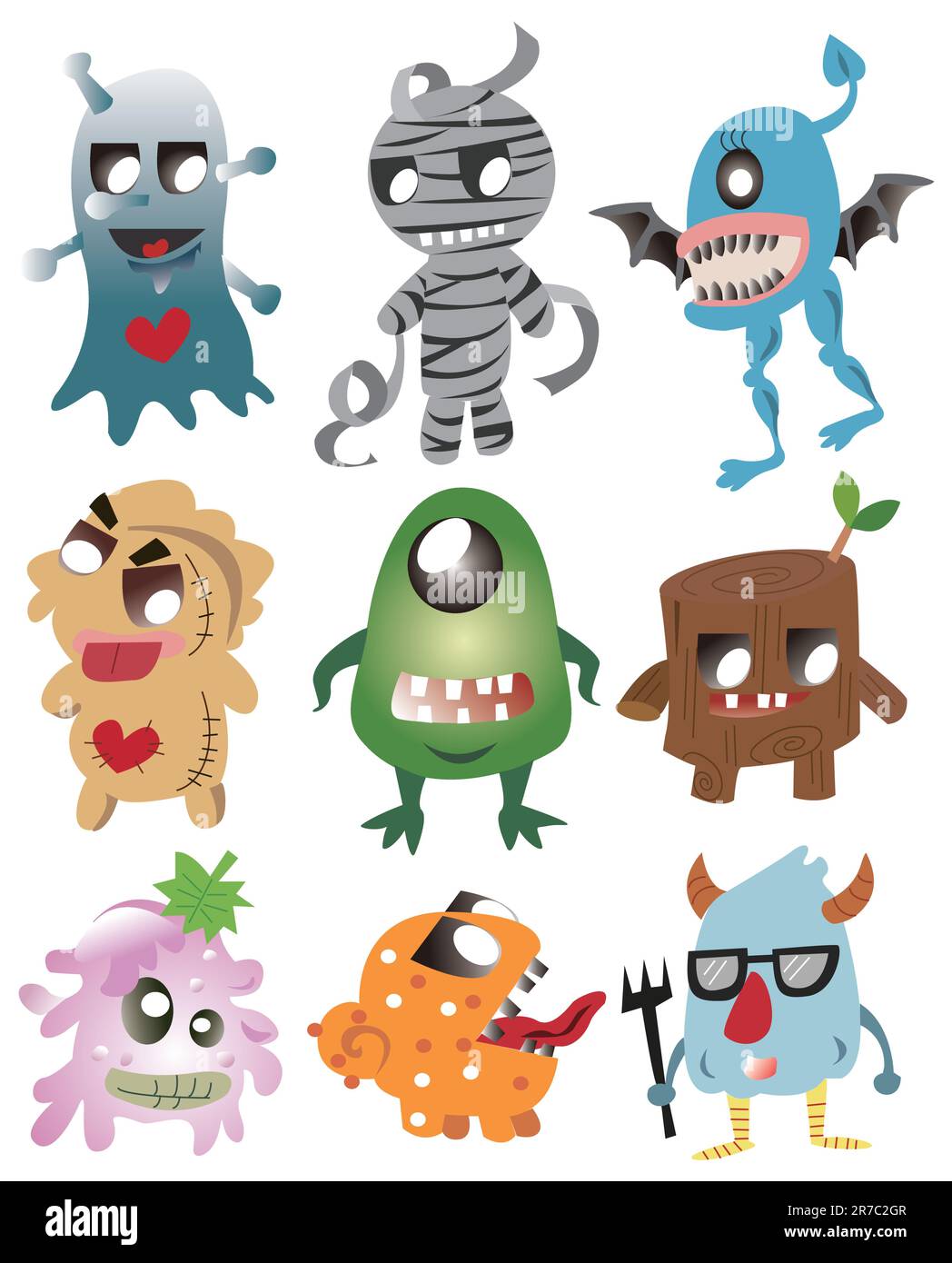 Happy cartoon monster waving hi-res stock photography and images - Alamy