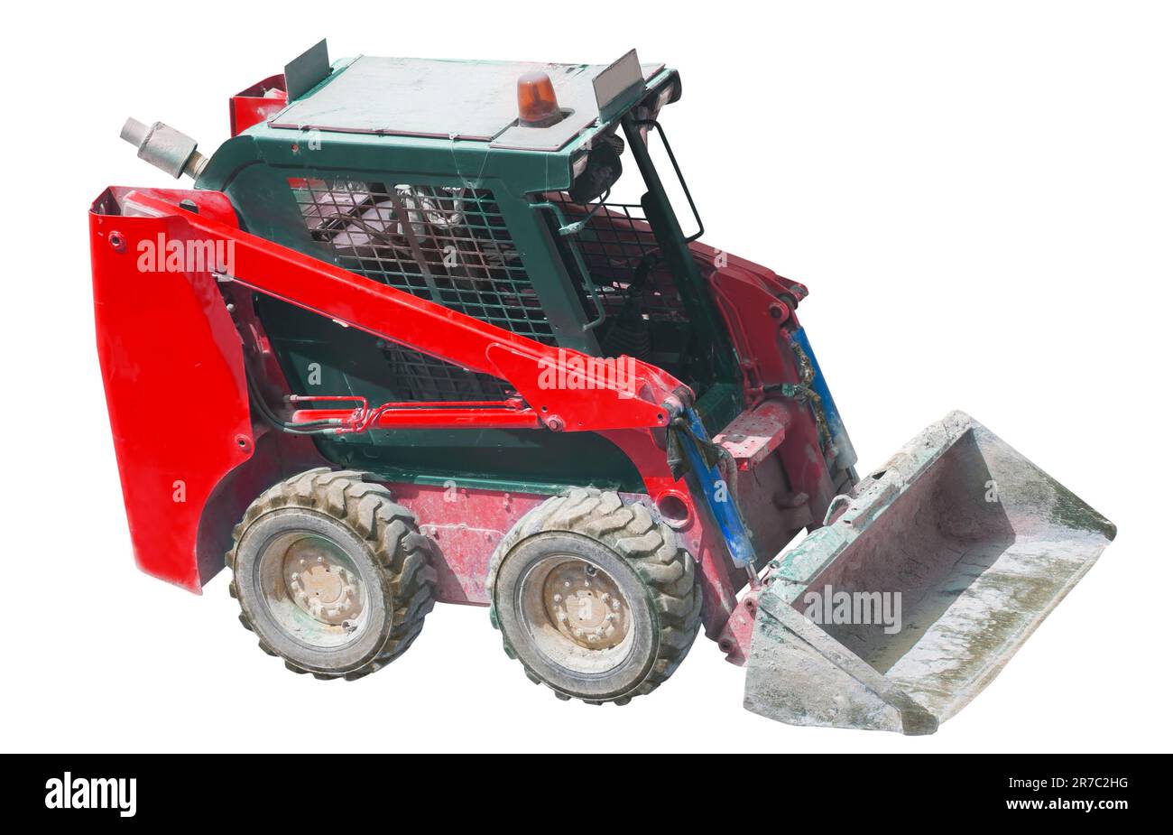 red excavator or bulldozer isolated on white background Stock Photo - Alamy