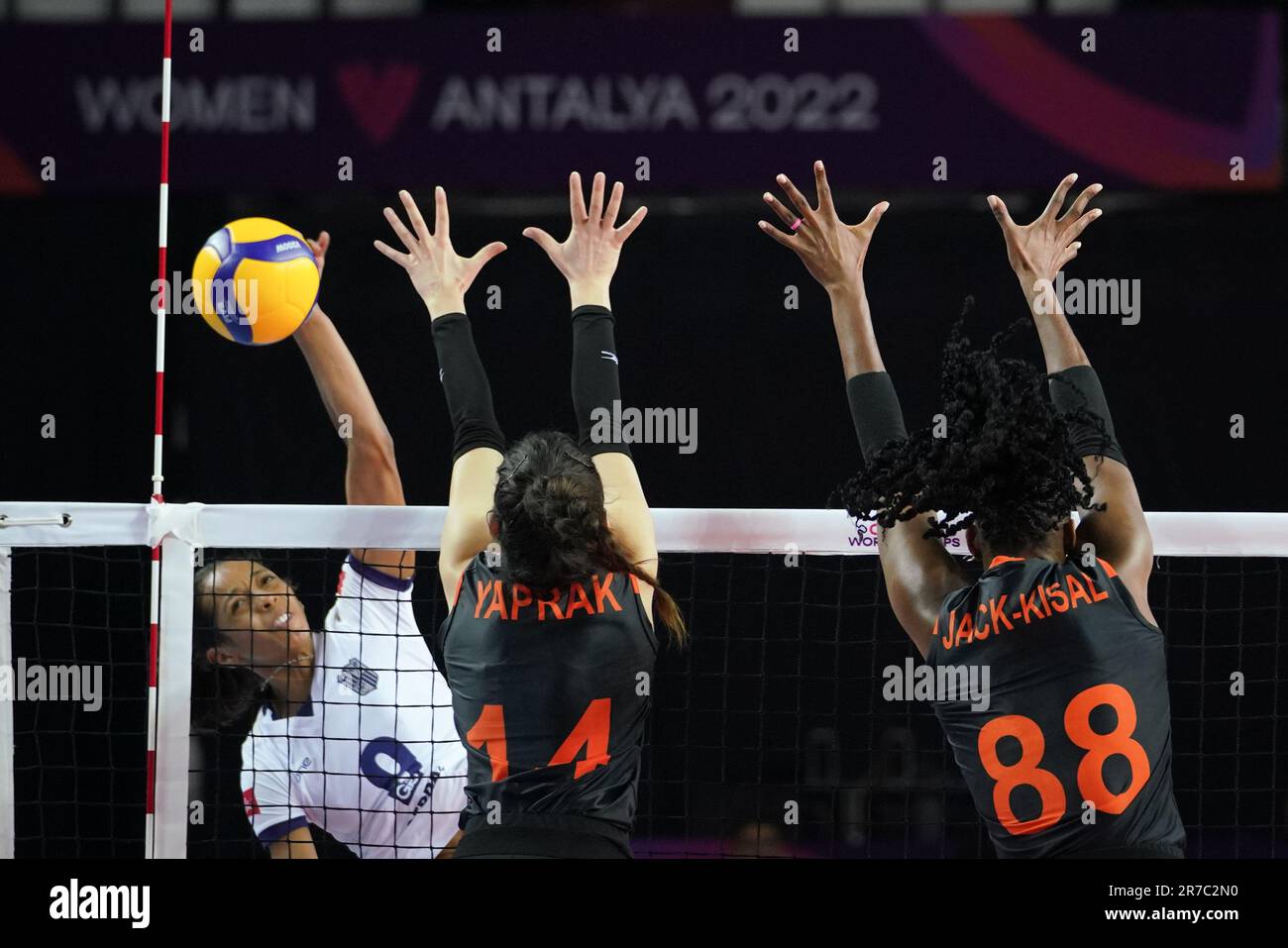 ANTALYA, TURKIYE - DECEMBER 18, 2022: Yaprak Erkek and Sinead Jack ...