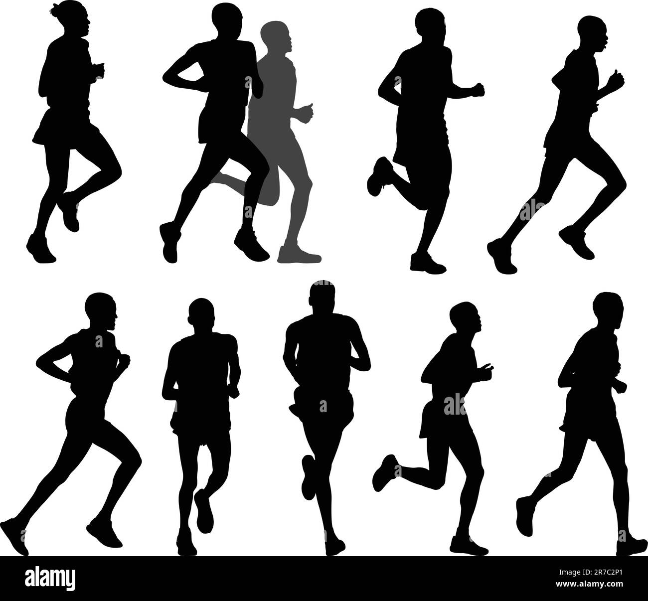 Male and female runners Cut Out Stock Images & Pictures - Alamy