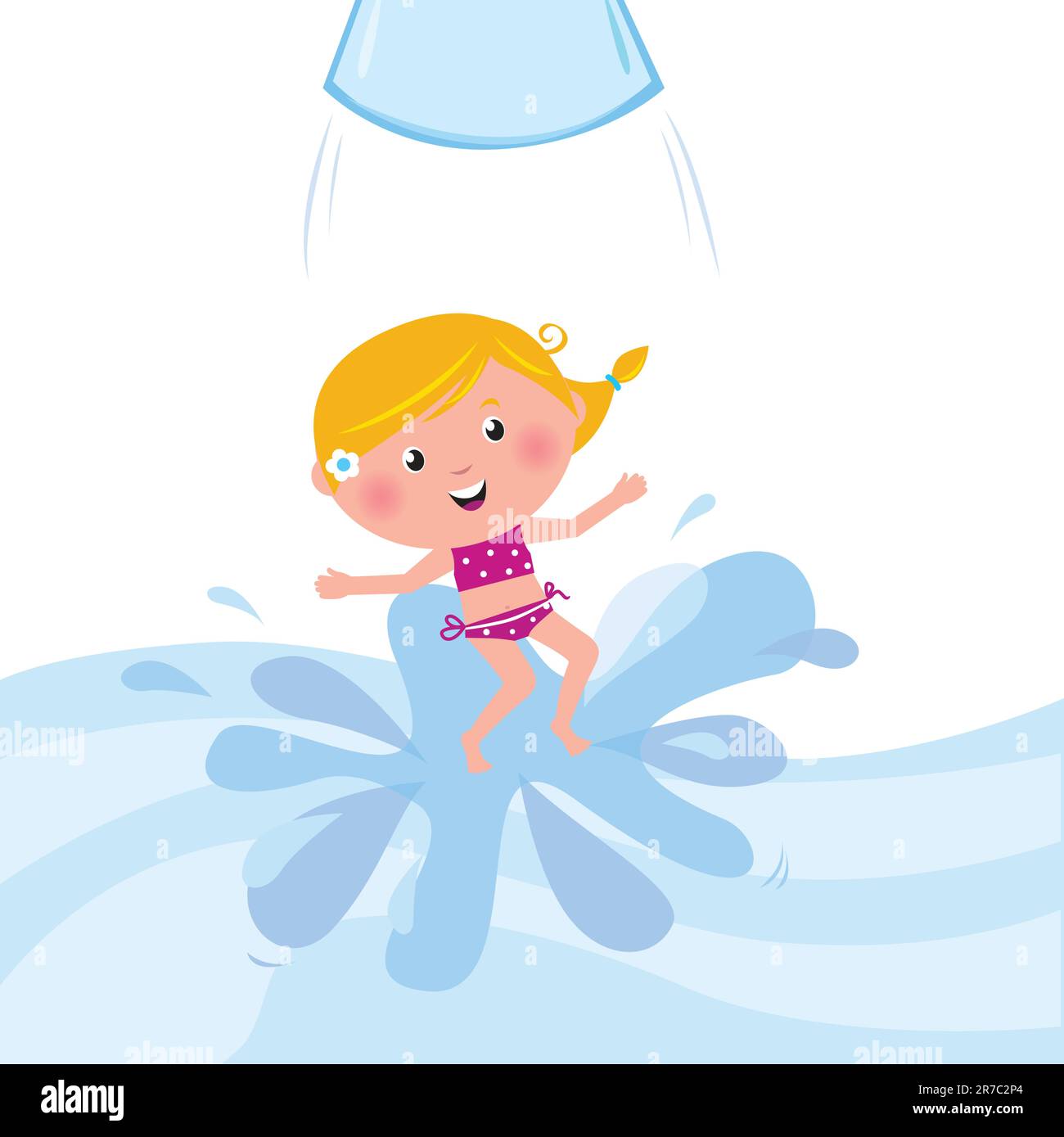 Child splashing pool Stock Vector Images - Alamy