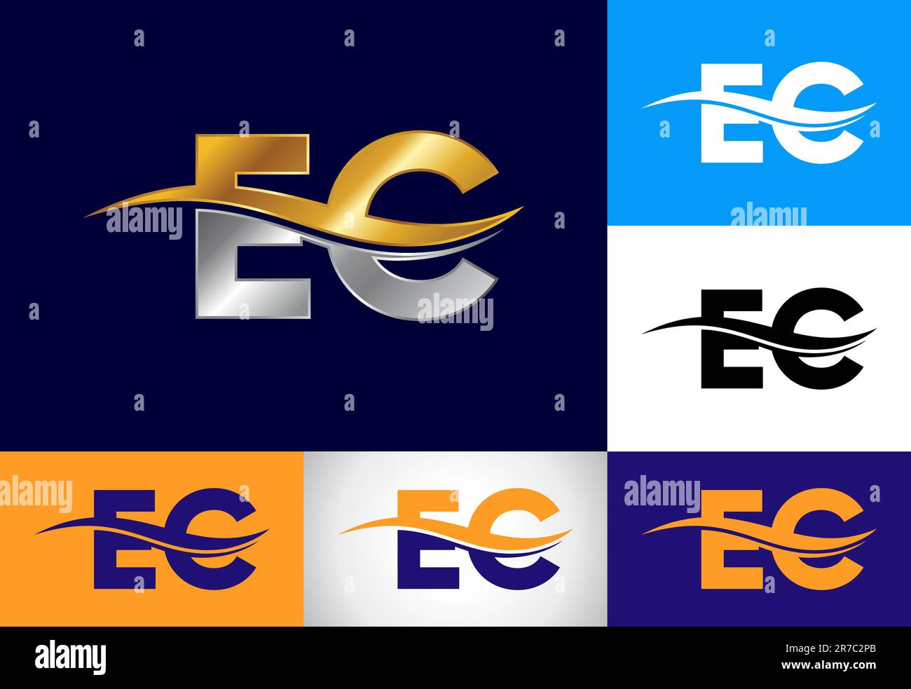 Initial Letter E C Logo Design Vector Template. Graphic Alphabet Symbol ...