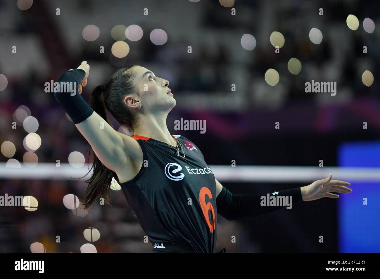 ANTALYA, TURKIYE - DECEMBER 18, 2022: Saliha Sahin warming up during ...