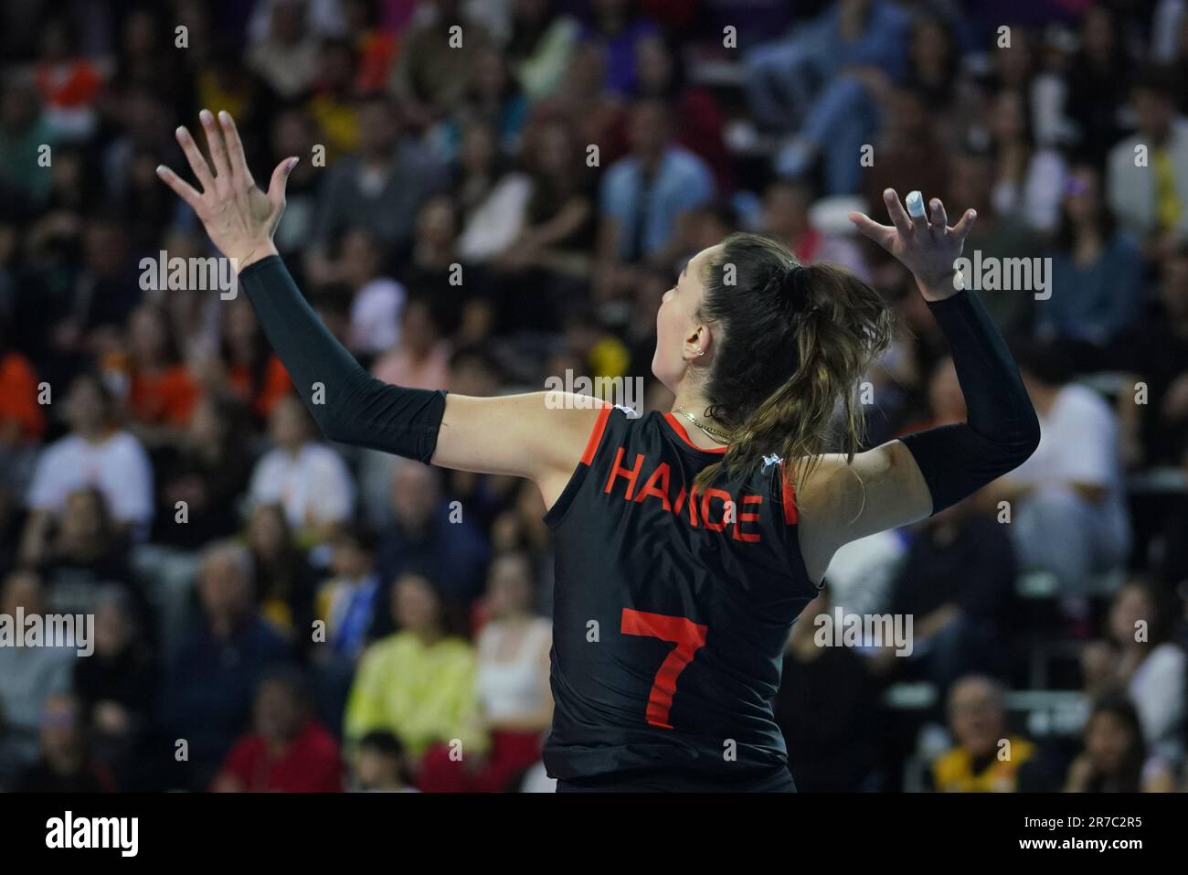 ANTALYA, TURKIYE - DECEMBER 18, 2022: Hande Baladin serves during ...