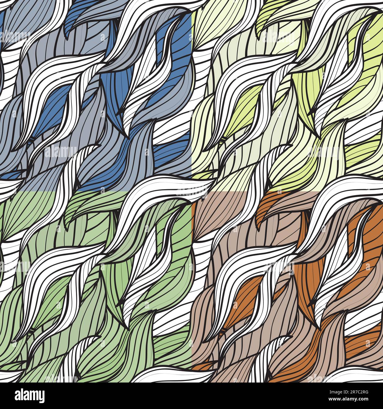 vector seamless abstract hand-drawn patterns in different colors ...