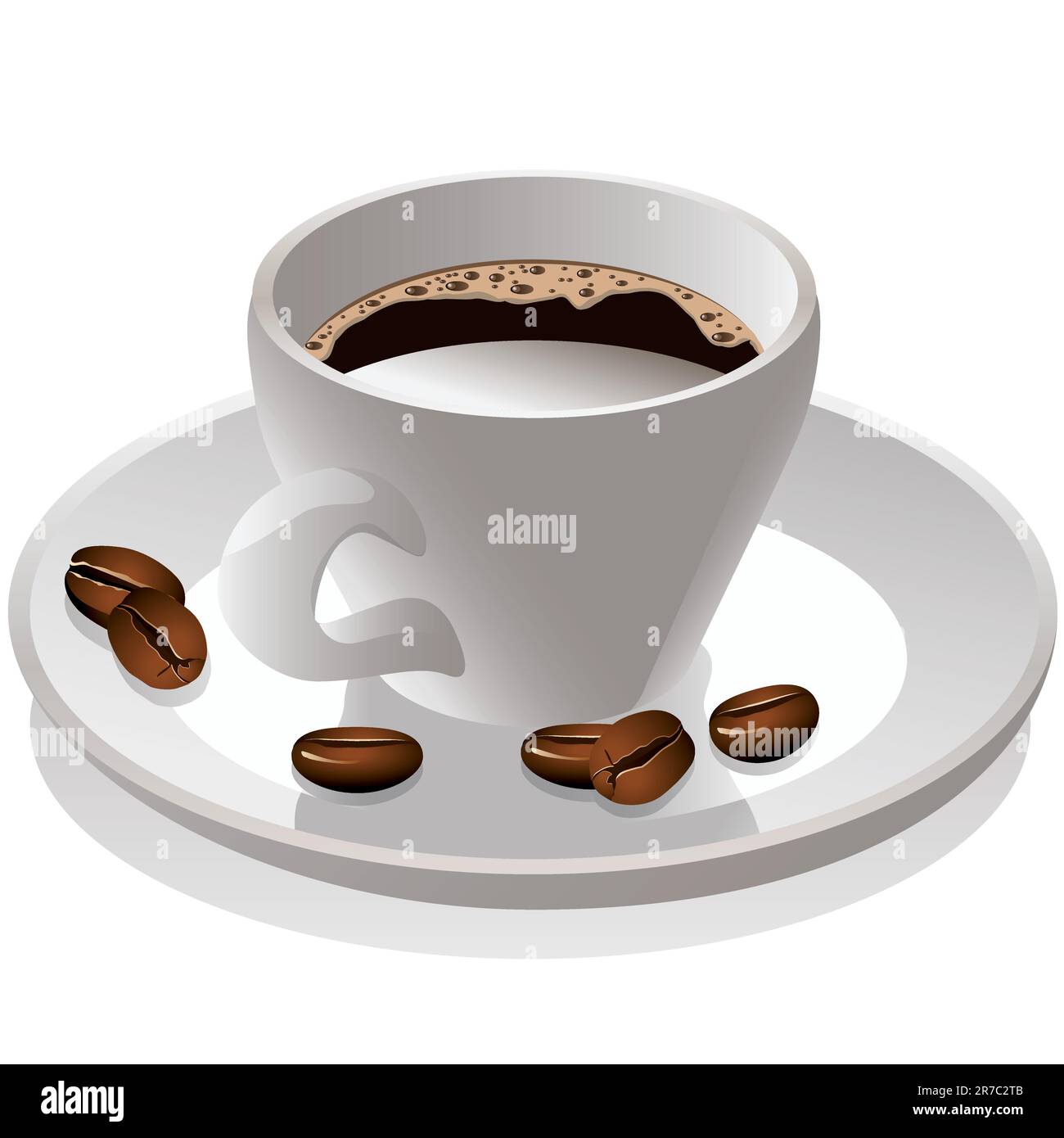 Cup full tasty coffee Stock Vector Images - Alamy