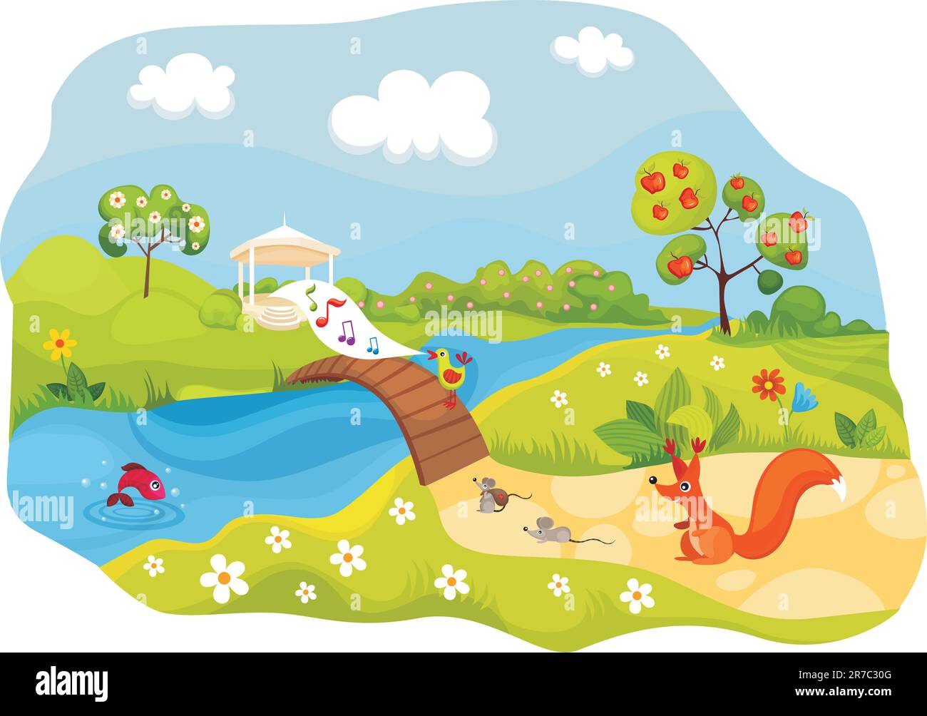vector illustration of a spring card Stock Vector Image & Art - Alamy