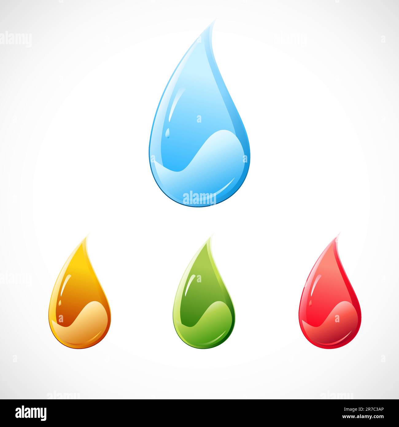 illustration of colorful drops on white background Stock Vector Image ...