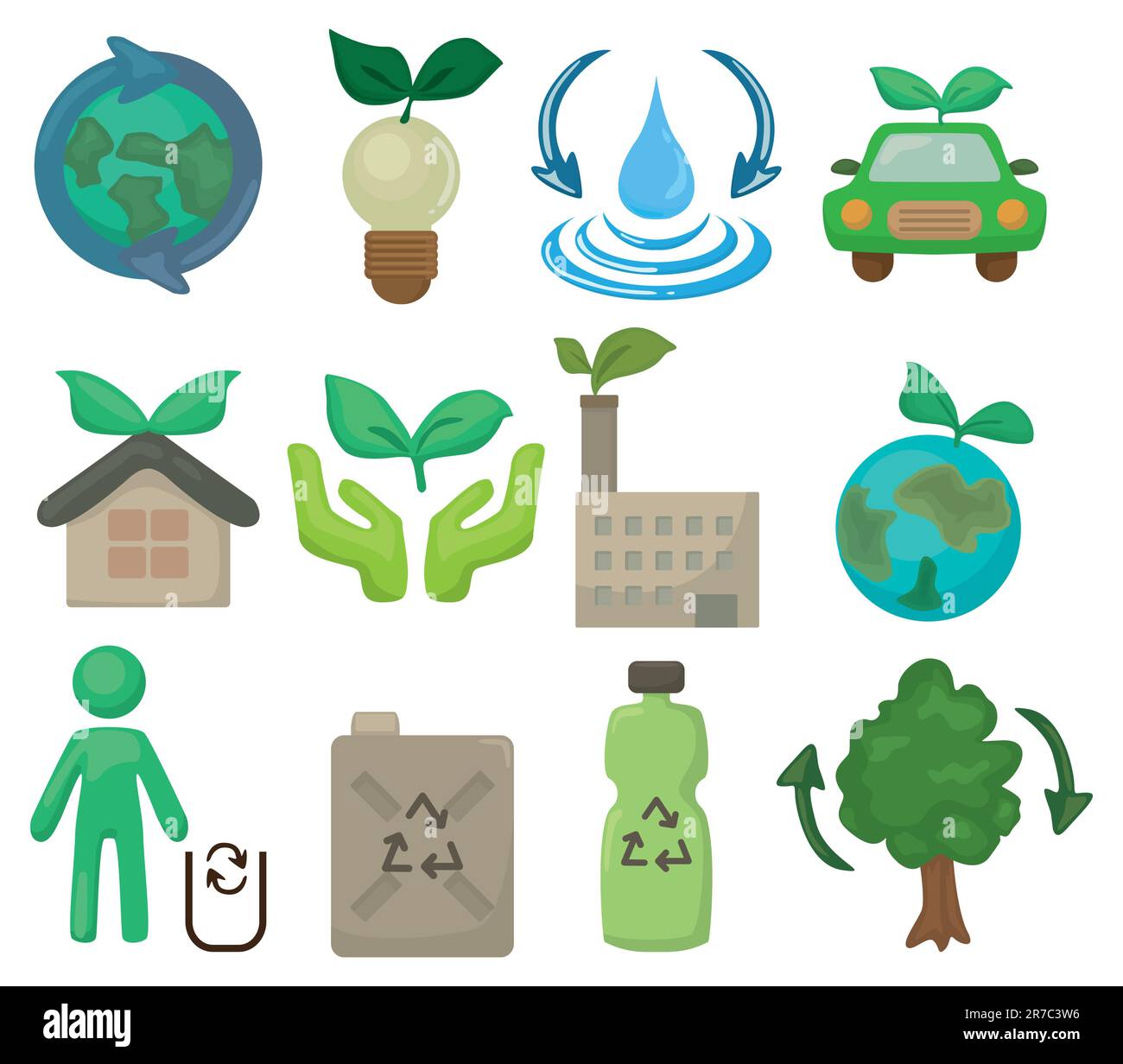cartoon eco set icon Stock Vector Image & Art - Alamy