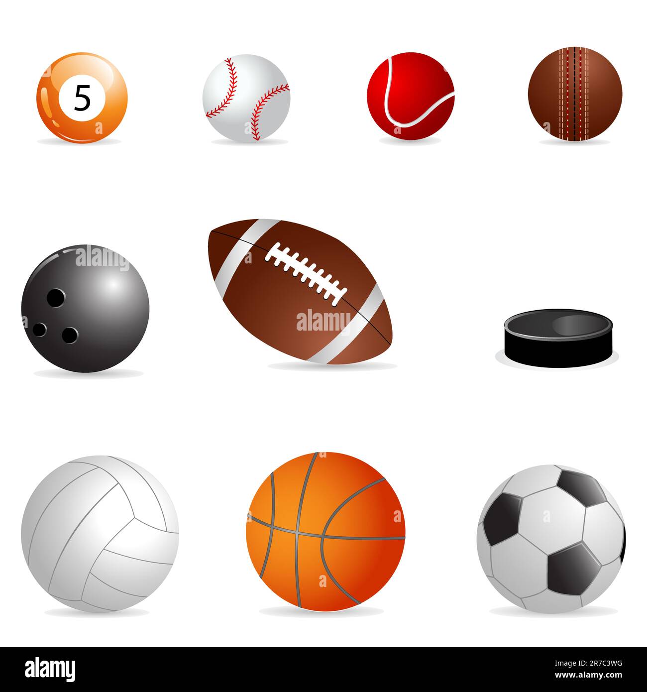 illustration of different balls on white background Stock Vector Image ...