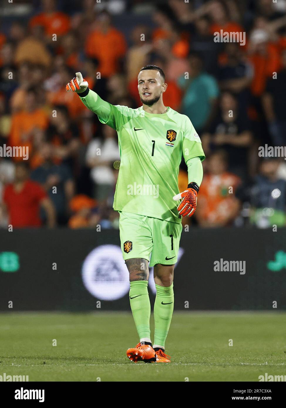 ROTTERDAM - 14/06/2023, ROTTERDAM - Holland goalkeeper Justin Bijlow ...