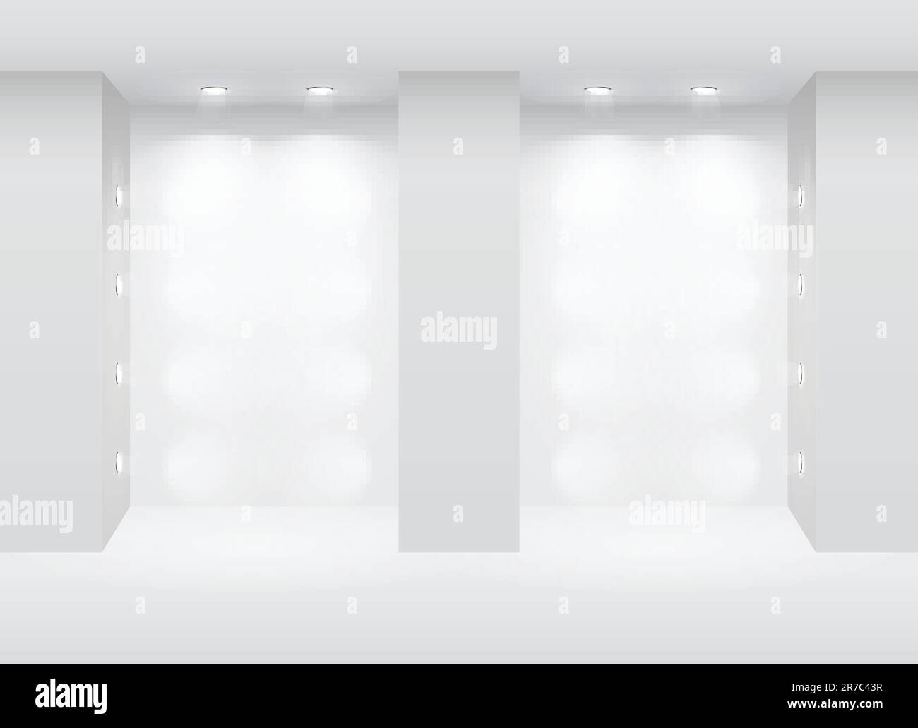 Gallery Interior with empty niches and lights Stock Vector Image & Art - Alamy