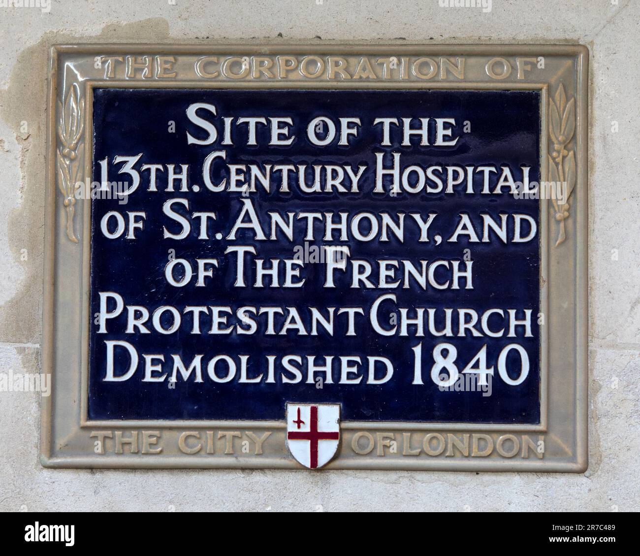London, UK - March 2nd 2023: A blue plaque in the City of London, UK ...