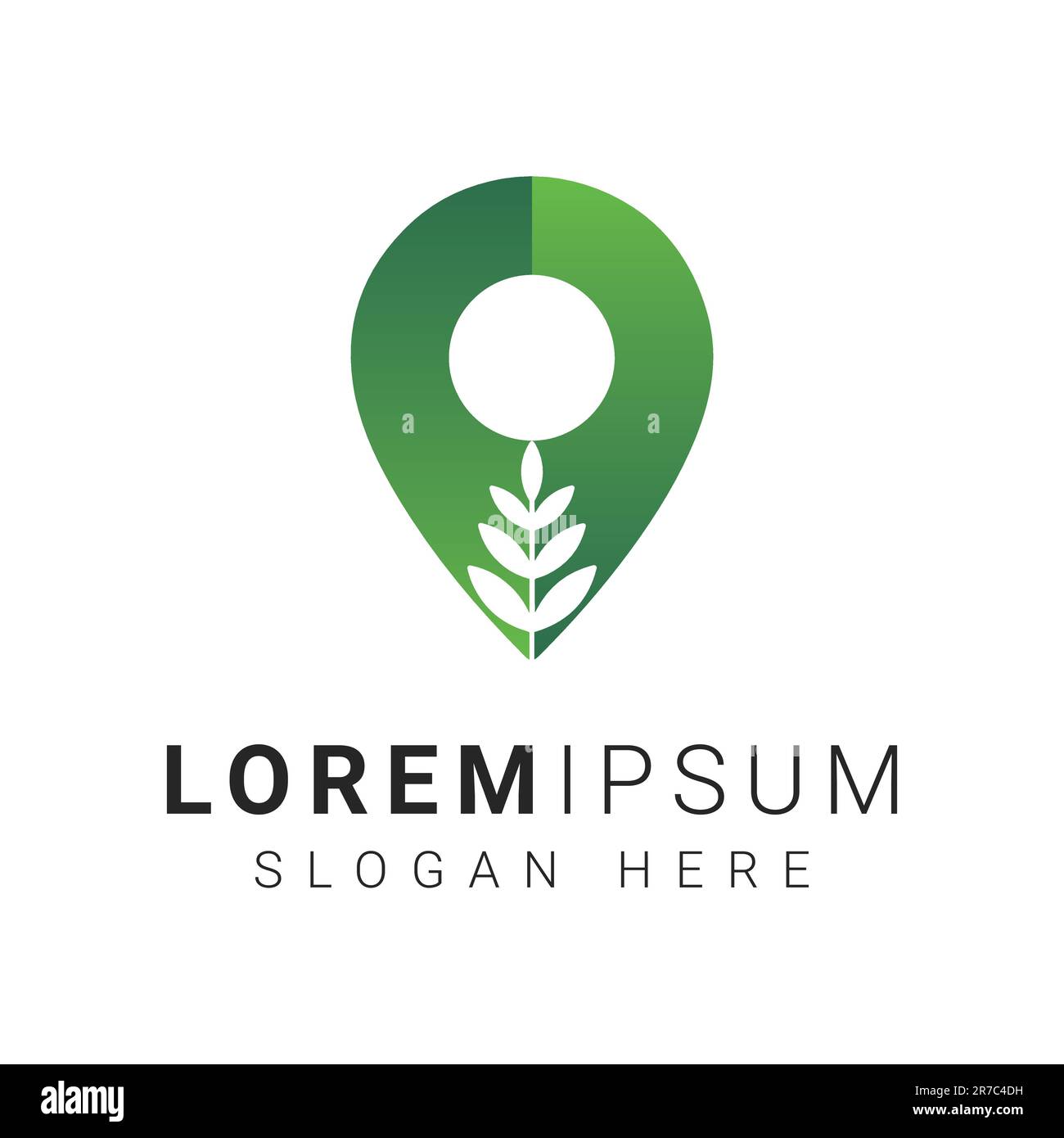 Green Leaf Location Logo Design Travel Destination Logotype Stock ...