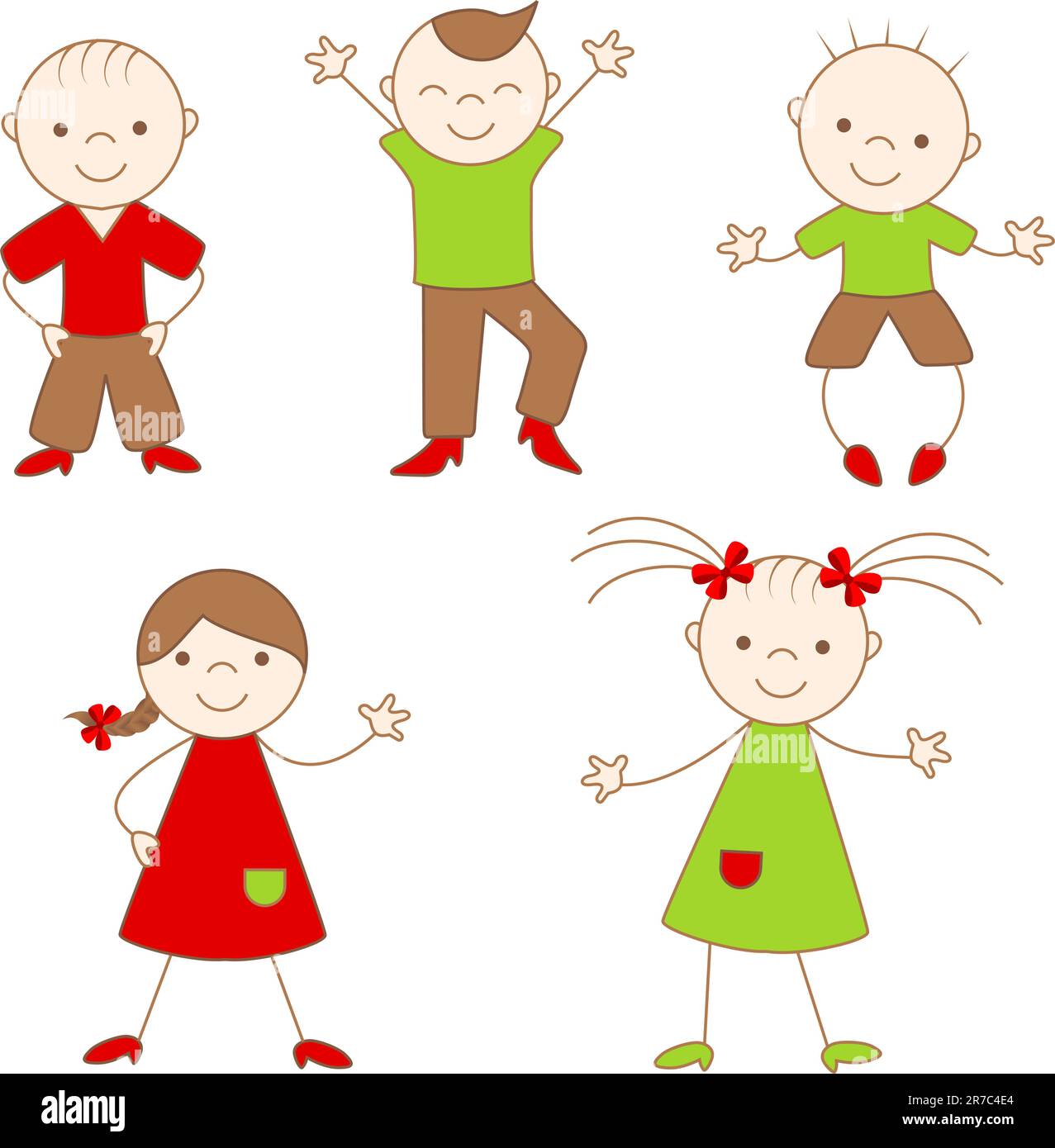 Cute children. Vector illustration, isolated on a white Stock Vector ...