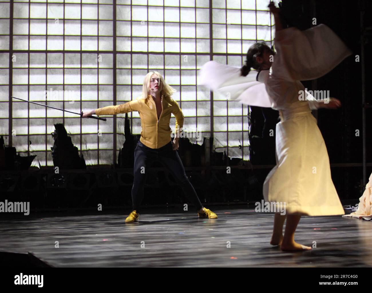 London, UK. Tara Lee (yellow jacket) and Sha Dessi Photocall For ...