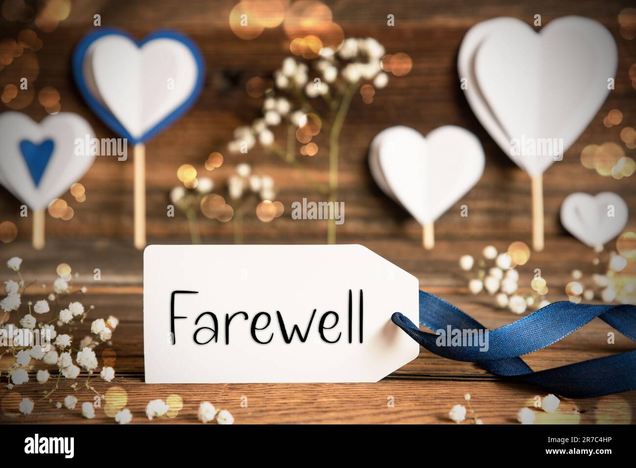 Label, Atmospheric Decoration, Heart, Flower, Text Farewell Stock Photo ...
