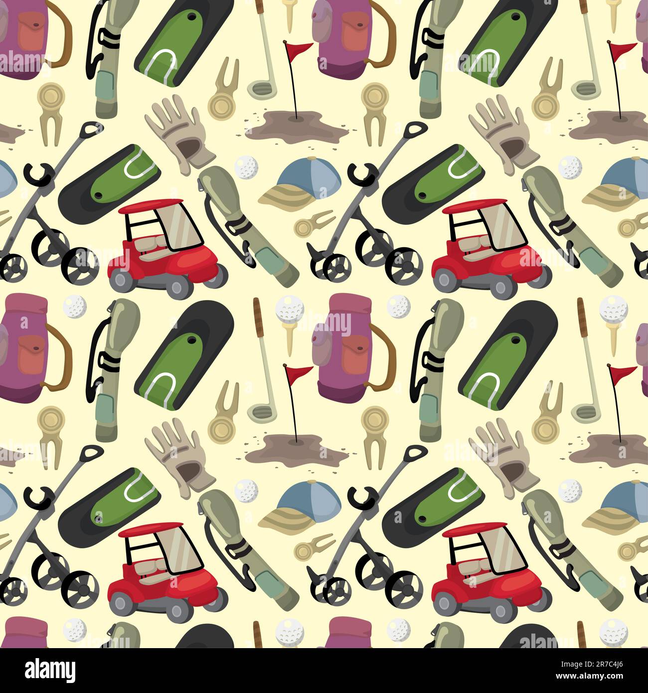 seamless cartoon golf game pattern Stock Vector Image & Art - Alamy