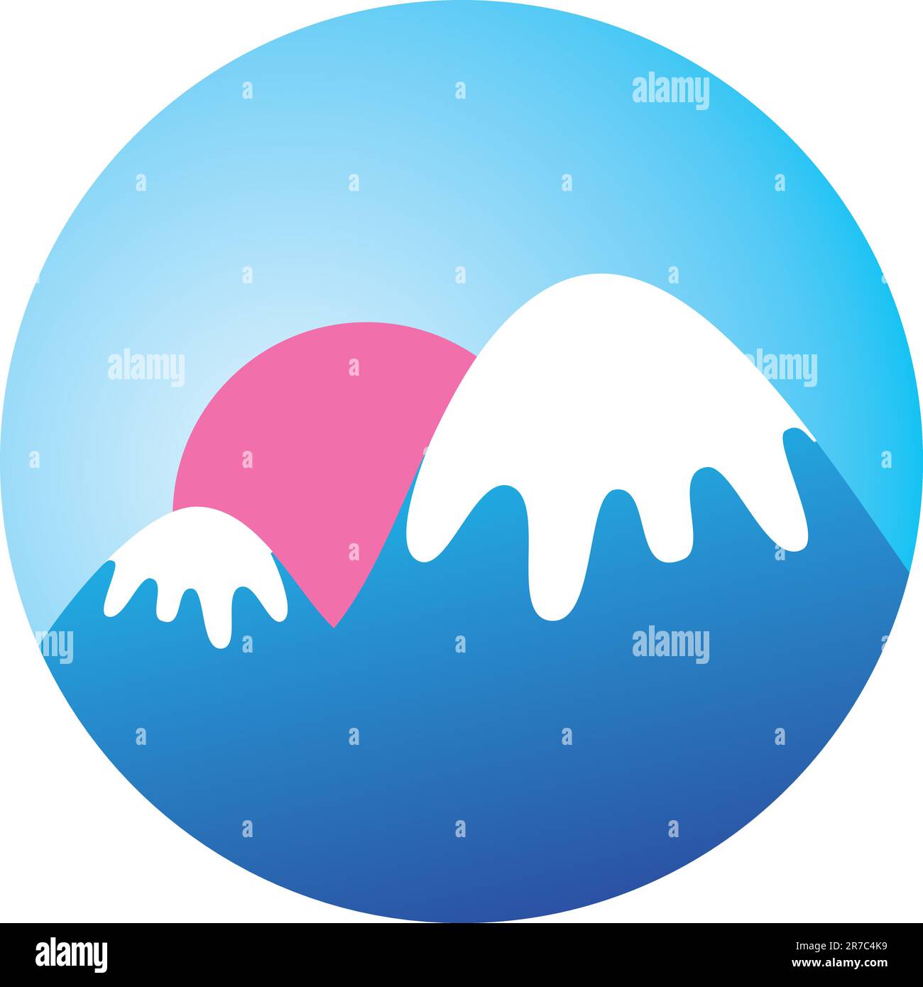 View to snowy mountains Stock Vector Images - Alamy