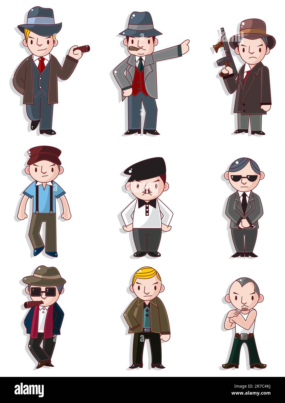 cartoon mafia icon set Stock Vector Image & Art - Alamy