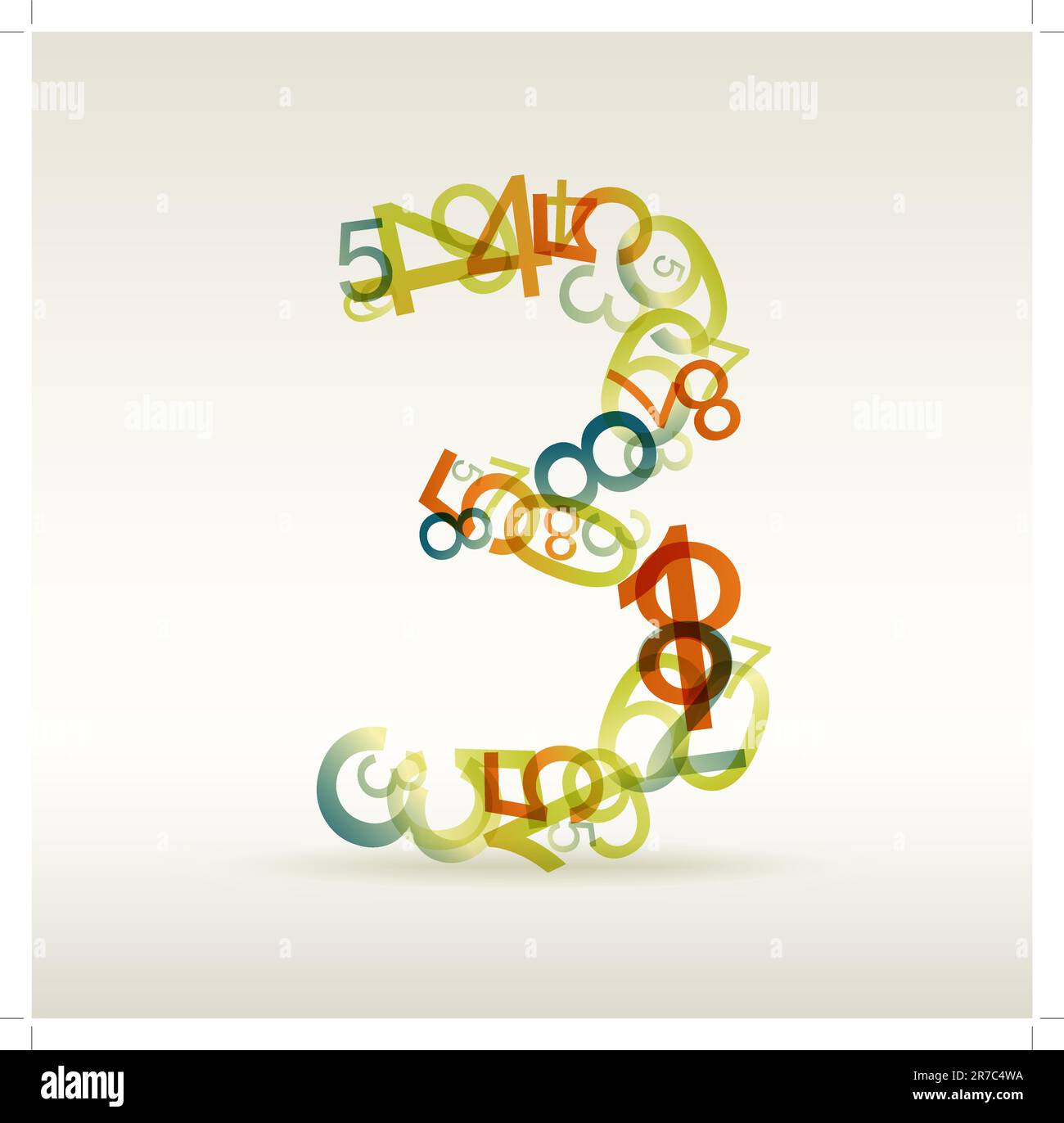 Number three made from colorful numbers - check my portfolio for other ...