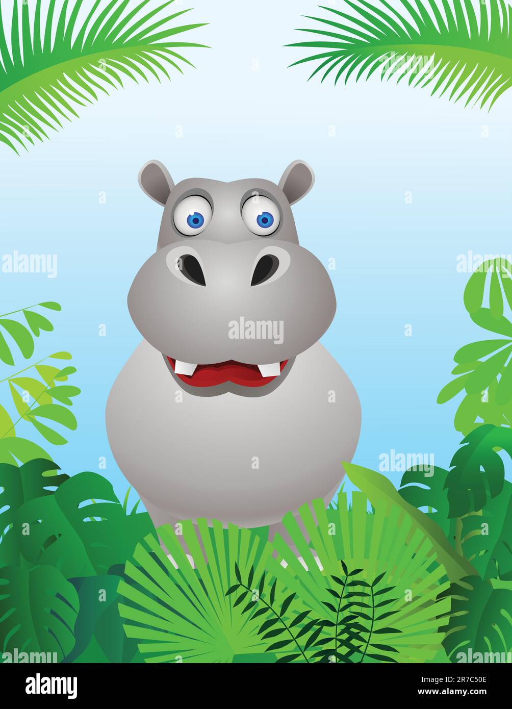 Vector illustration of hippo cartoon Stock Vector Image & Art - Alamy