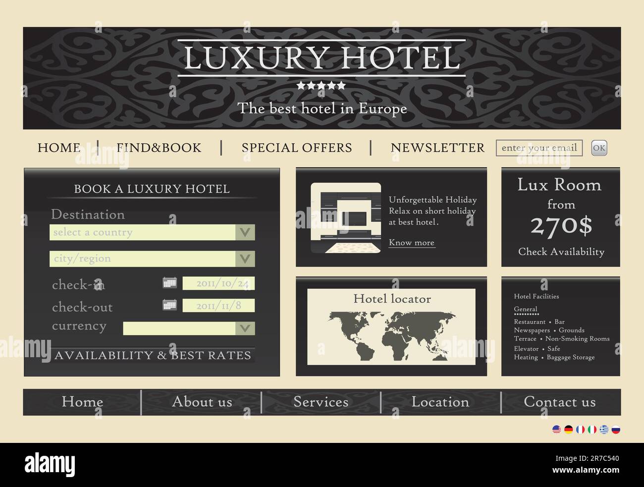 Website template design vector Stock Vector Image & Art - Alamy