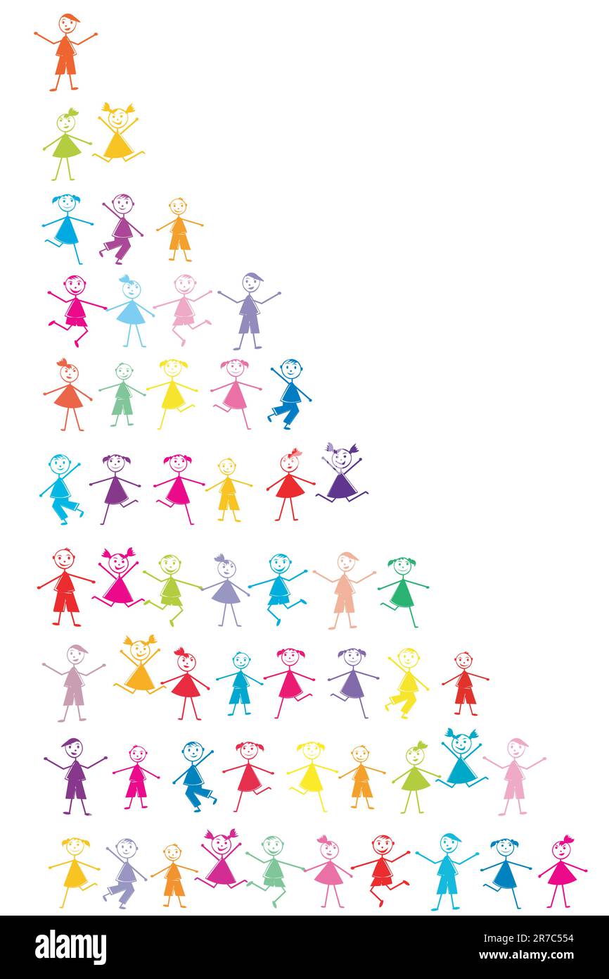 Set of stylized colored kids Stock Vector Image & Art - Alamy