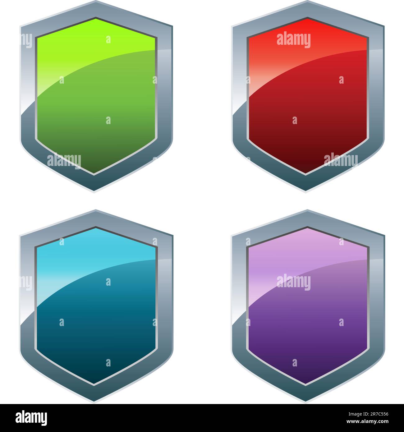 Shiny shields in different colors Stock Vector Image & Art - Alamy