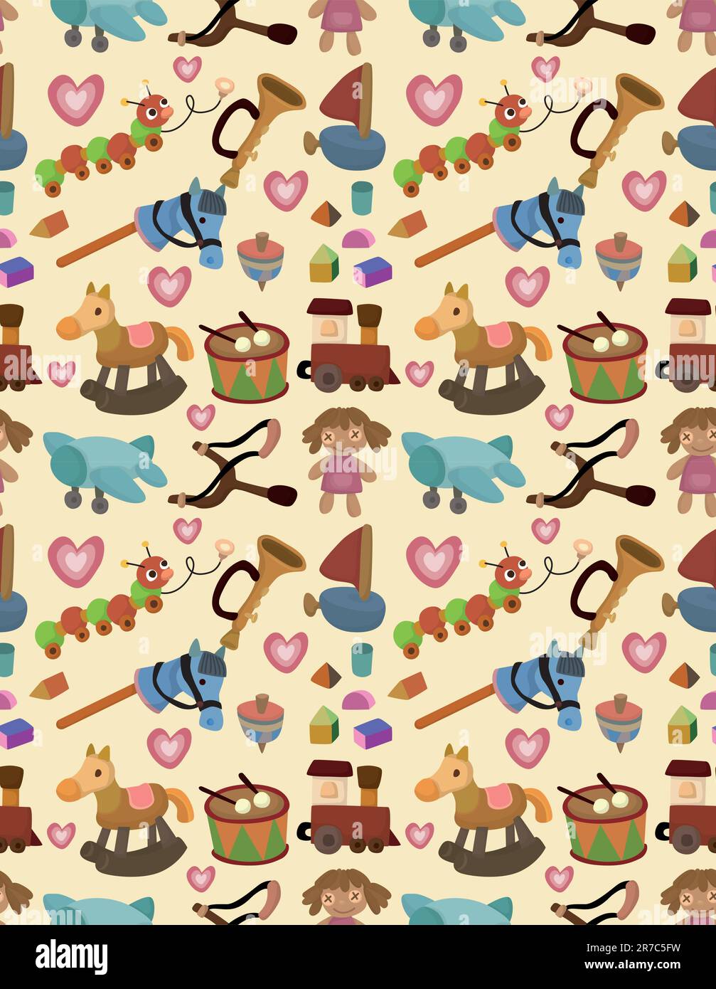 cartoon kid toy seamless pattern Stock Vector Image & Art - Alamy