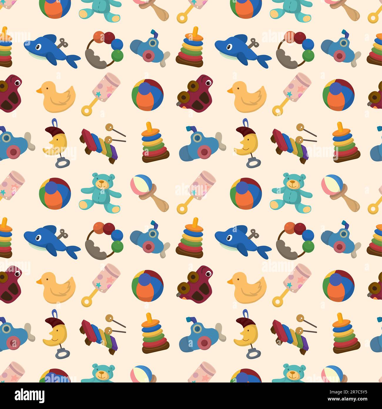 cartoon kid toy seamless pattern Stock Vector Image & Art - Alamy