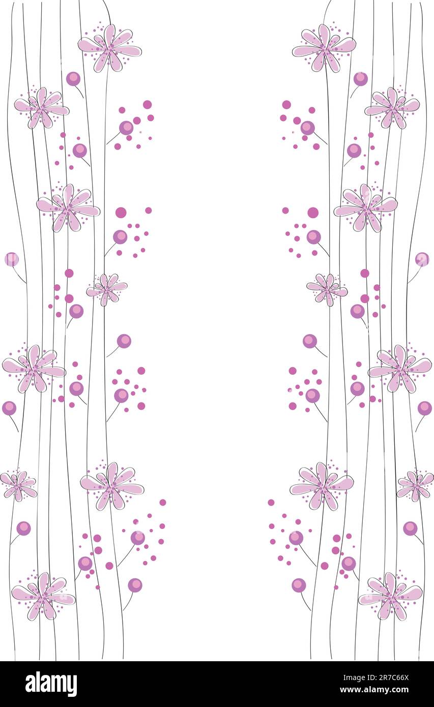 beautiful pink handing flower on white background Stock Vector Image ...