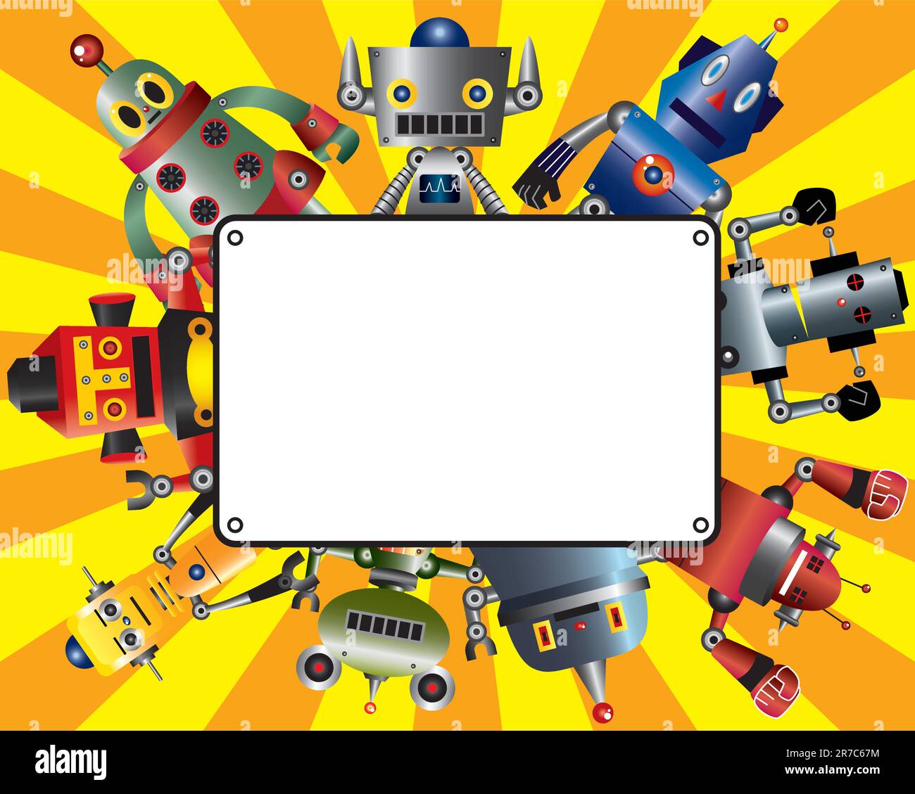 cartoon robot card Stock Vector Image & Art - Alamy