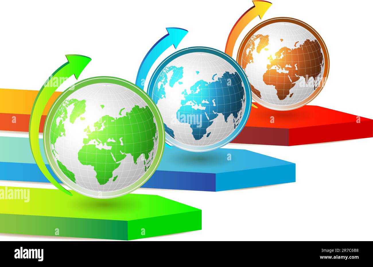 Green blue and red Earth with colored arrows Stock Vector Image & Art ...